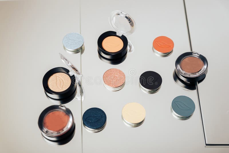 Jars of Powder Close-up on a Mirror Surface Stock Photo - Image of ...
