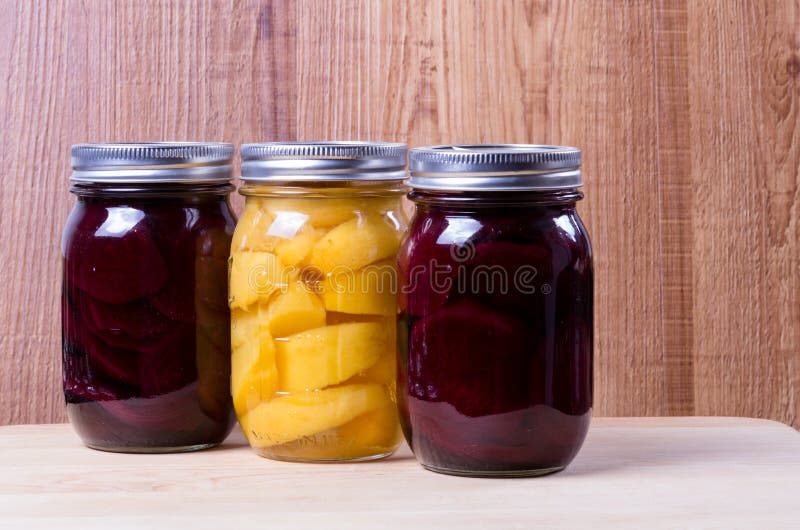Three Jars of Preserved Mixed Vegetables Stock Photo - Image of food ...