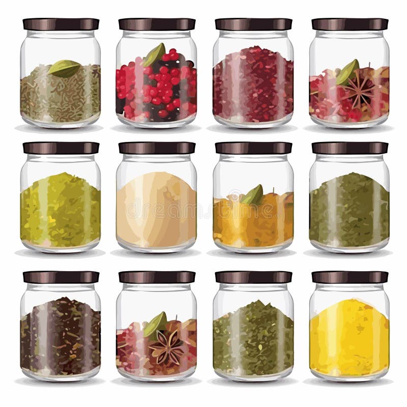 Glass Jars Set Vector Illustration Isolated on White Illustration Stock ...