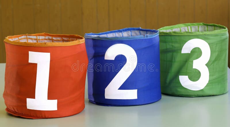 Jars for Toys with Numbers One Two Three Stock Image - Image of numeral ...