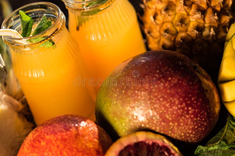 Glasses of Juices. Refreshments and Summer Drinks. Stock Image - Image ...