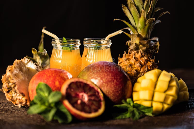 Glasses of Juices. Refreshments and Summer Drinks. Stock Photo - Image ...