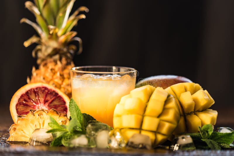 Glasses of Juices. Refreshments and Summer Drinks. Stock Image - Image ...