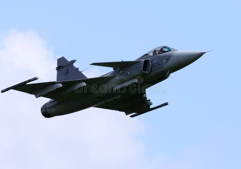 Jas 39 Grippen stock photo. Image of camouflage, turbofan - 7822302
