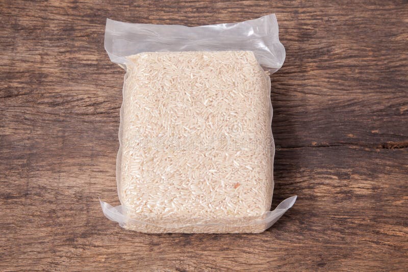 Jasmine Brown Rice in Vacuum Plastic Bag Stock Image - Image of dietary ...