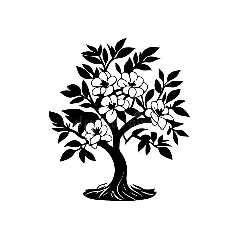 Jasmine Icon Hand Draw Black Colour Tree Day Logo Symbol Perfect Stock ...