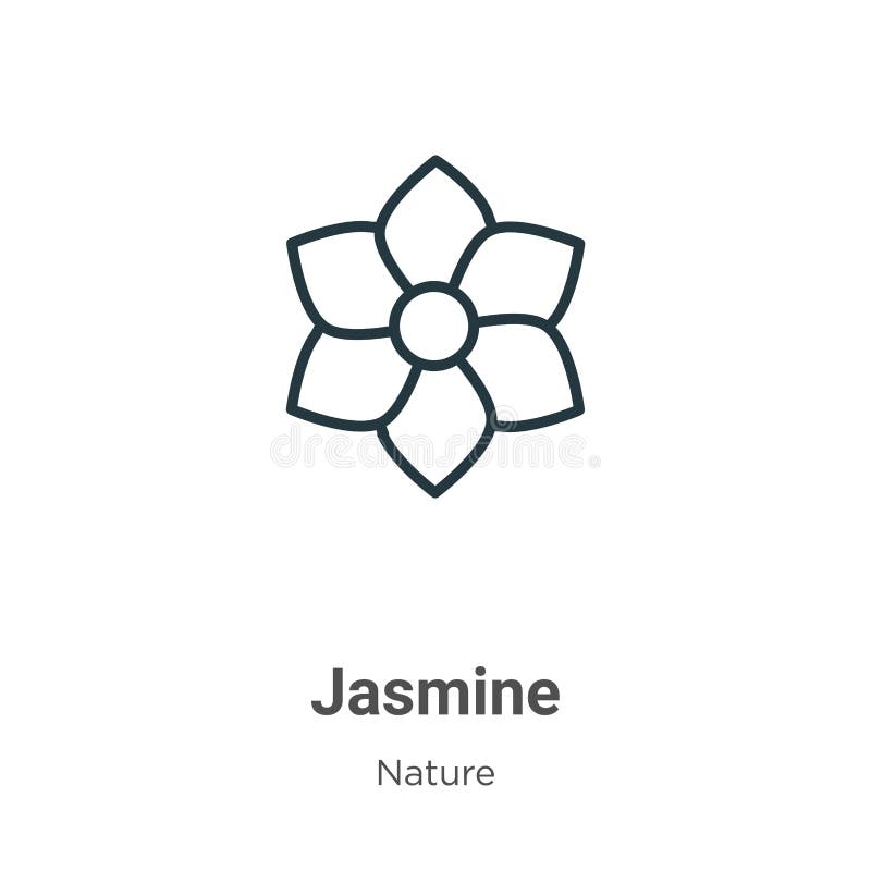 Jasmine Outline Vector Icon. Thin Line Black Jasmine Icon, Flat Vector Simple Element ...