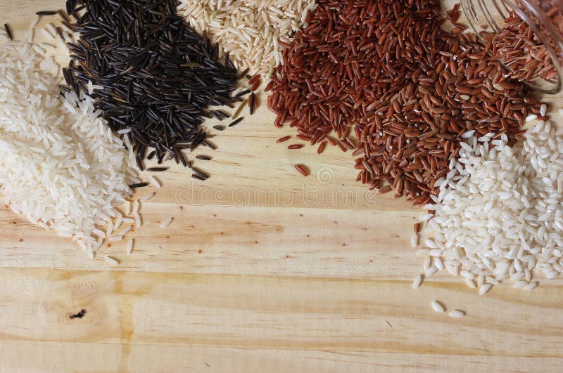 Jasmine Rice, Black Wild Rice, Brown Rice, Himalayan Red, Brown and ...