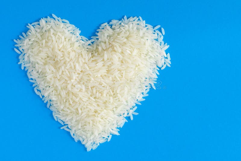 Jasmine Rice in Heart Shape Stock Photo - Image of food, rice: 89437416