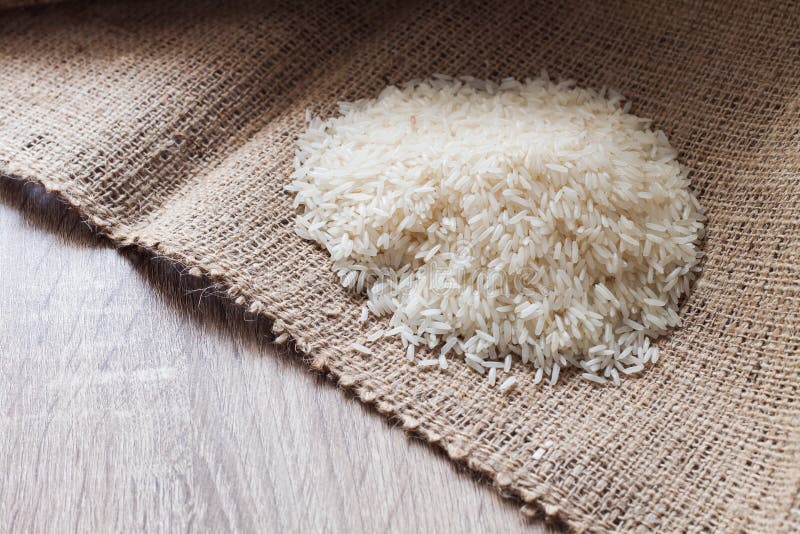 Jasmine rice on sack stock image. Image of textile, rice - 70031013