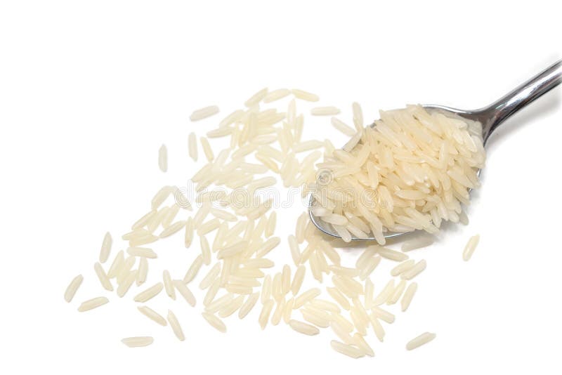 Jasmine Rice on White Background Stock Photo - Image of healthy, rice ...