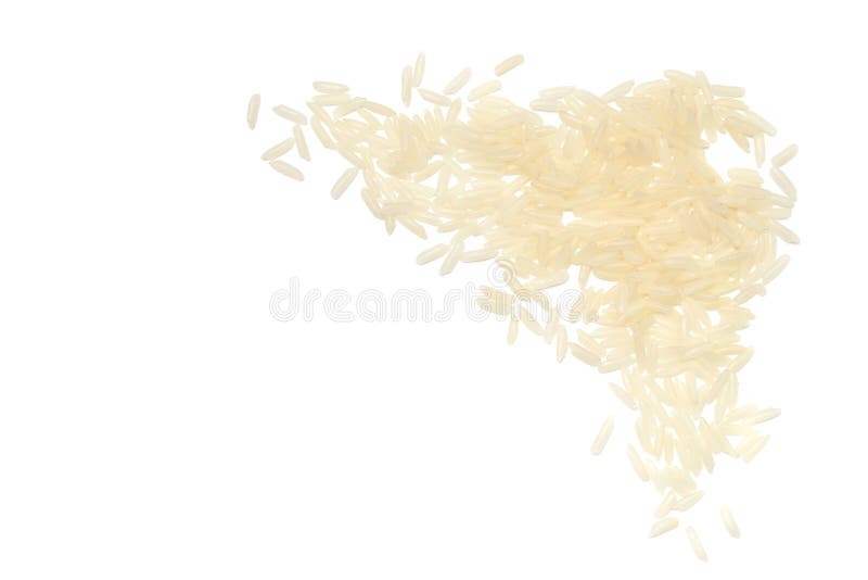 Jasmine Rice on White Background Stock Image - Image of organic, food ...
