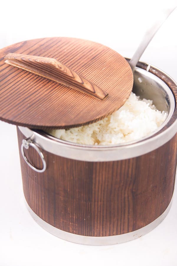 Jasmine rice in wood bowl stock image. Image of dinner - 33024659