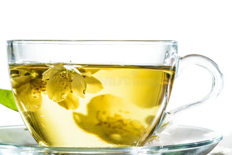 Jasmine tea stock photo. Image of leafs, petals, transparent - 46300498