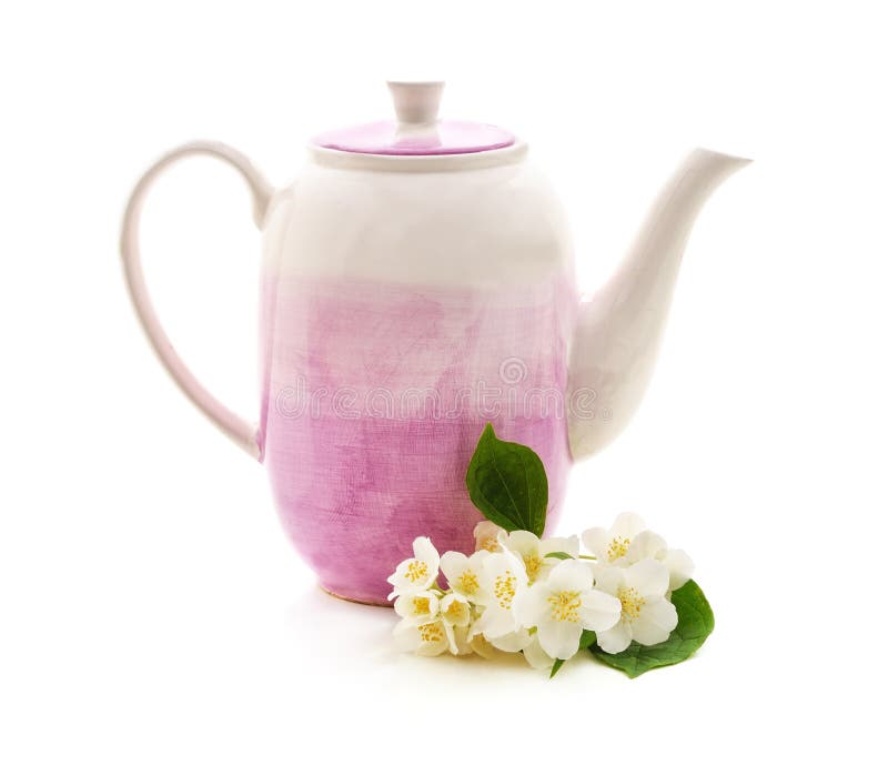 Jasmine tea in a teapot stock photo. Image of elegance - 240189040