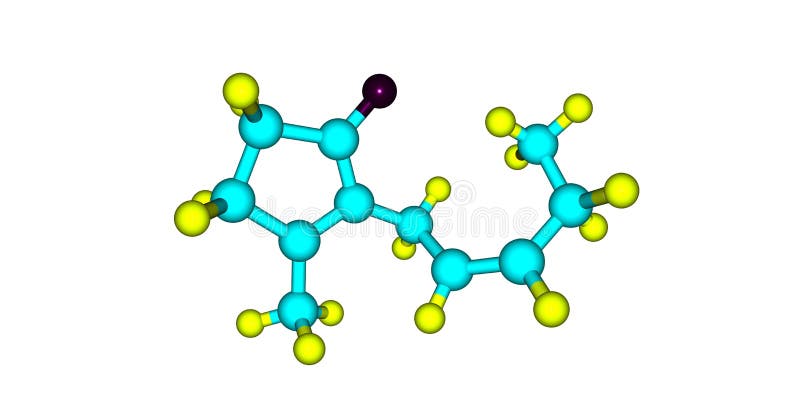 Jasmone Molecular Structure Isolated on Grey Stock Illustration ...