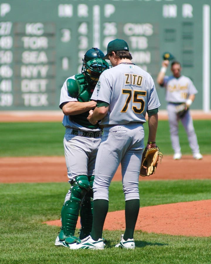 Jason Kendall-vanger, Oakland a's Redactionele Afbeelding - Image of ...