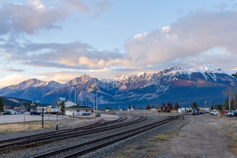 Via Rail Jasper Station. Jasper National Park Editorial Photo - Image ...