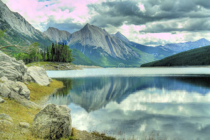 Jasper Canada stock image. Image of lake, clouds, landscape - 6781677