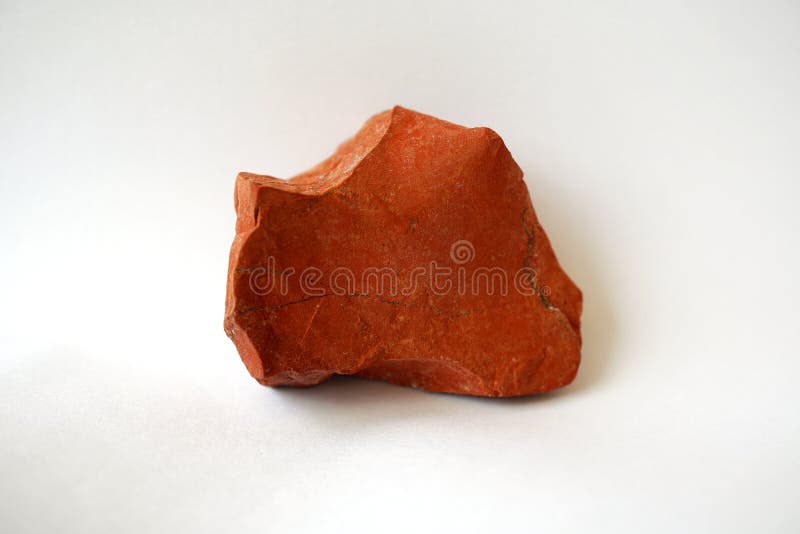 Macro Shooting Raw Red Jasper Stone Rock on White Background. Stock ...
