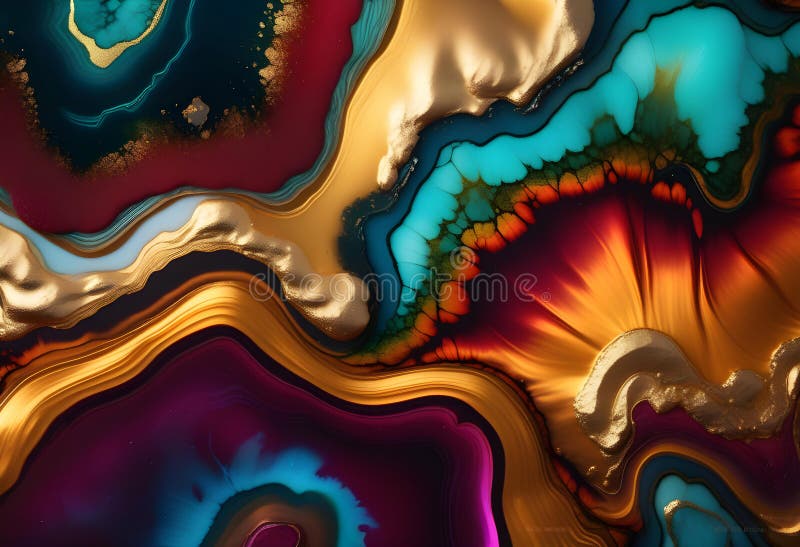 Jasper Texture Hand Painted with Ink Background with Golden Glitter ...