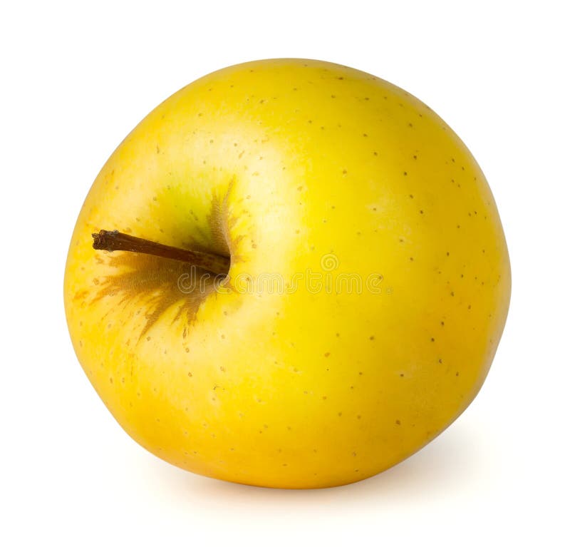 Pomme Jaune Avec La Feuille Image stock - Image du fruits, lame: 39310857