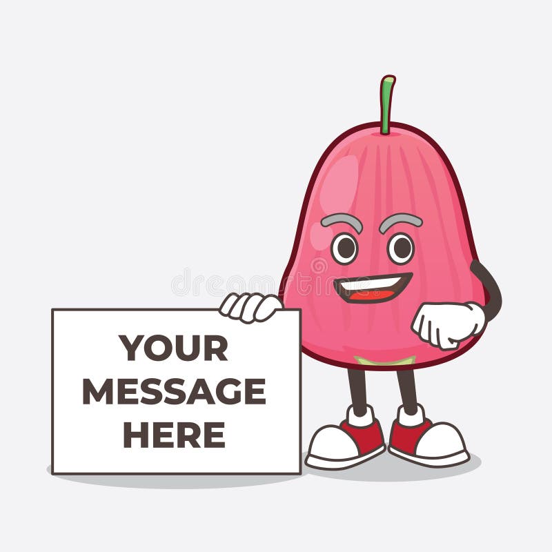 Java Apple Cartoon Mascot Character Holding a Board Sign Message Stock ...