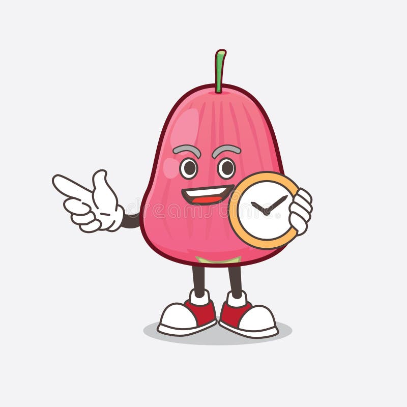 Java Apple Cartoon Mascot Character Holding a Clock Stock Vector ...