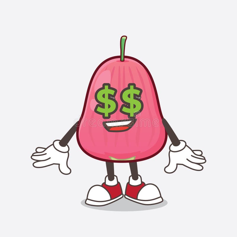 Java Apple Cartoon Mascot Character with Money Symbol on Eyes Stock ...