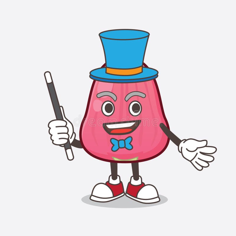 Java Apple Cartoon Mascot Character Performance As a Magician Stock ...