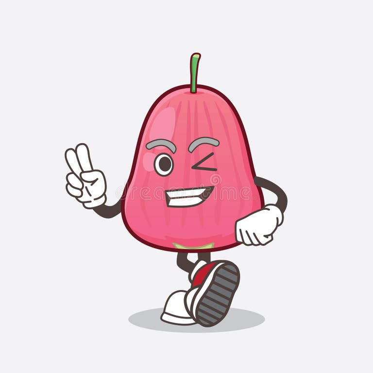 Java Apple Cartoon Mascot Character with Two Fingers Stock Vector ...