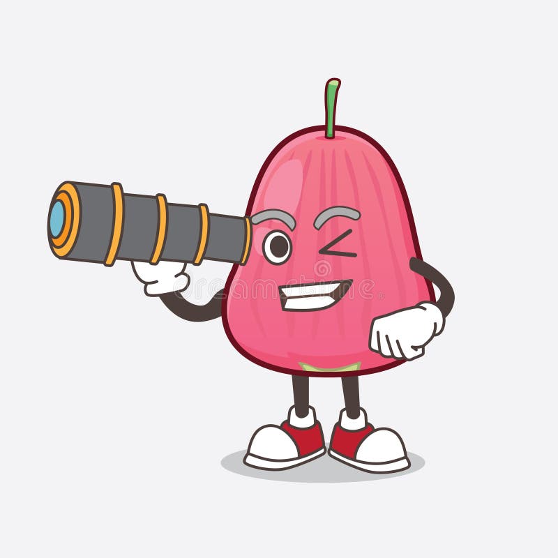 Java Apple Cartoon Mascot Character Using a Monocular Stock Vector ...