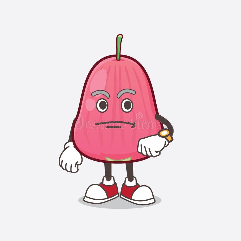 Java Apple Cartoon Mascot Character on a Waiting Gesture Stock Vector ...