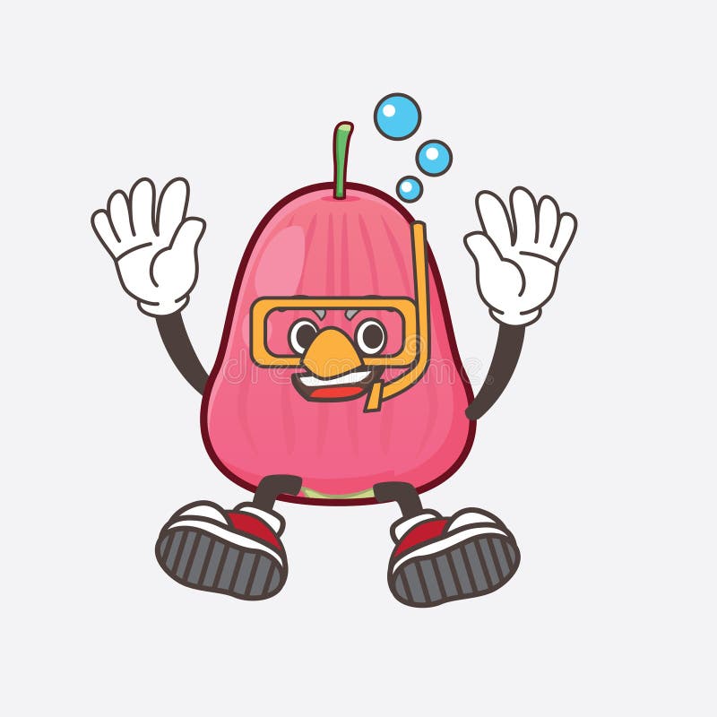 Java Apple Cartoon Mascot Character Wearing Diving Glasses Stock Vector ...