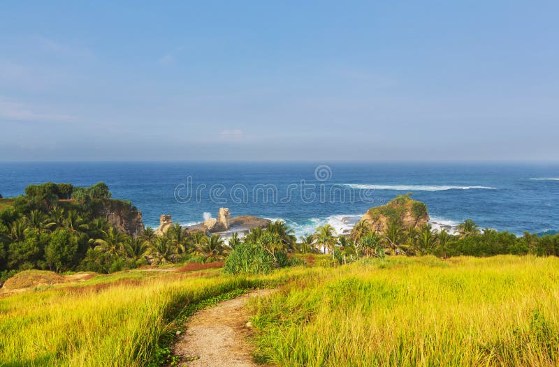 Java beach stock image. Image of outdoors, rock, coastline - 54175915