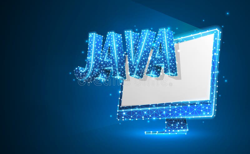 Java Coding Language On White Monitor Screen Device Programming Developing Concept Abstract