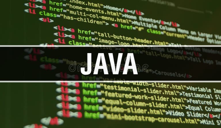 JAVA Concept Illustration Using Code for Developing Programs and App. JAVA Website Code with ...