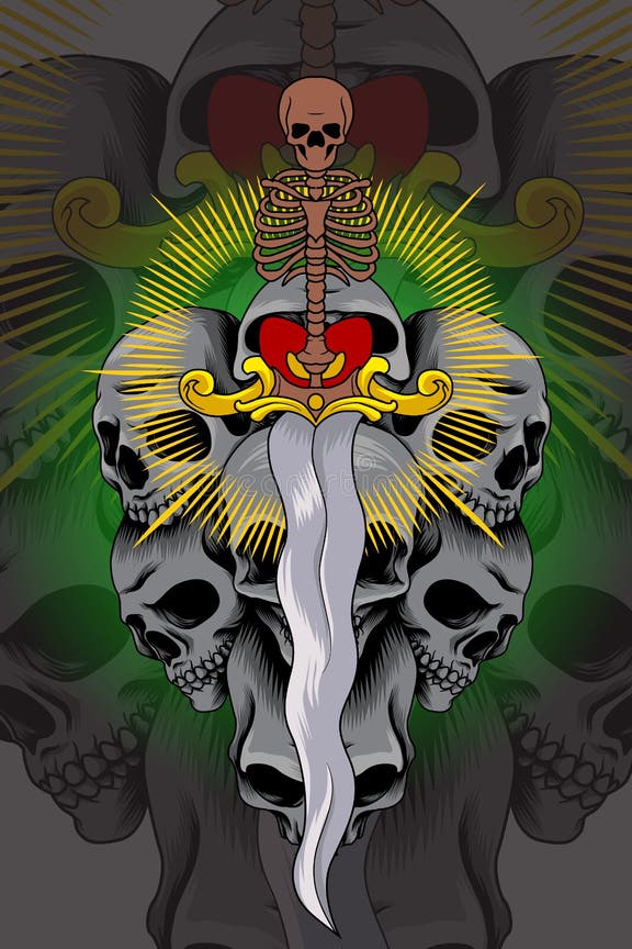 Java Dagger with Skull Vector Illustration Stock Vector - Illustration ...