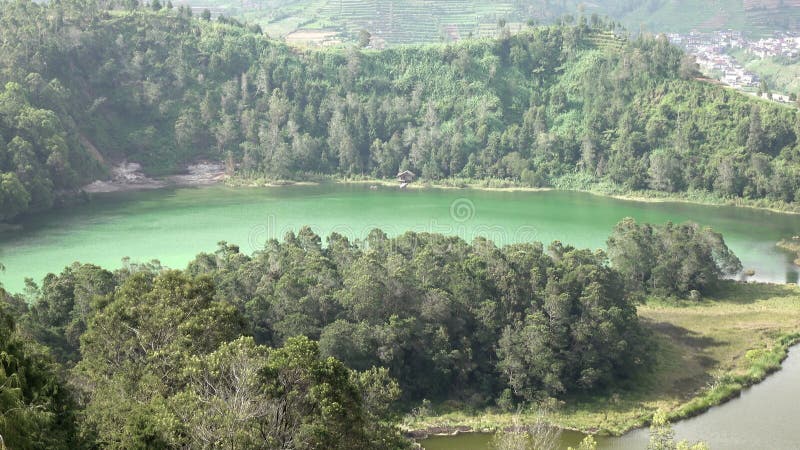 Telaga Warna Lake at Plateau Dieng Stock Video - Video of landscape ...