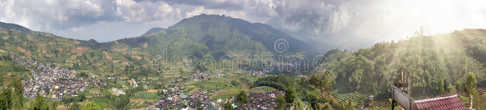 Java, Indonesia. a View from the Mountain Road on Hills with Green ...