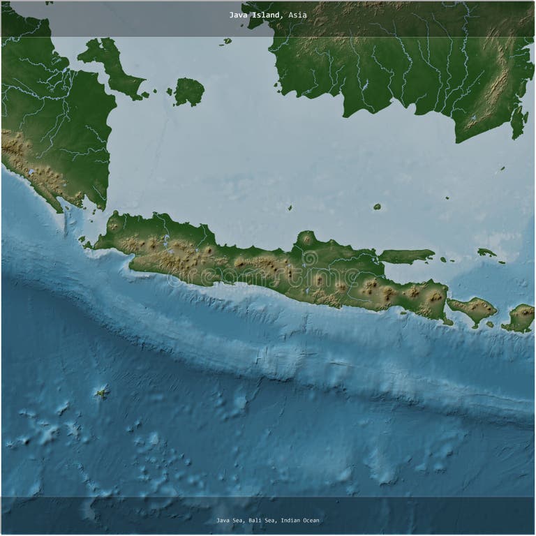 Java Island, Indonesia, Cropped To Square. Physical Stock Illustration ...
