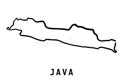 Java Island Simple Outline Vector Map Stock Vector - Illustration of ...