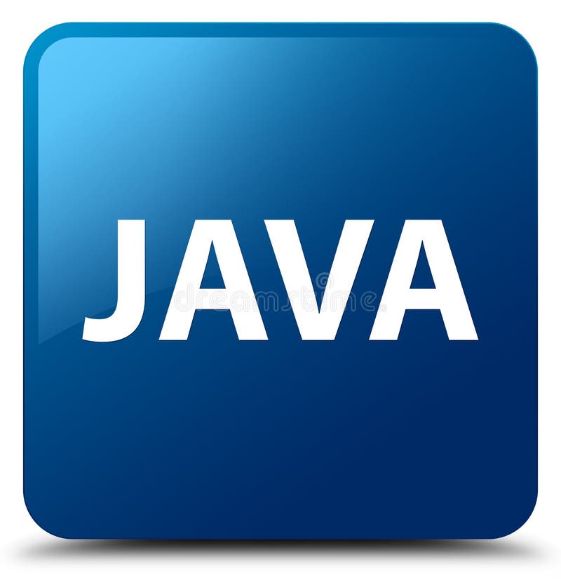 Java blue square button stock illustration. Illustration of coding ...