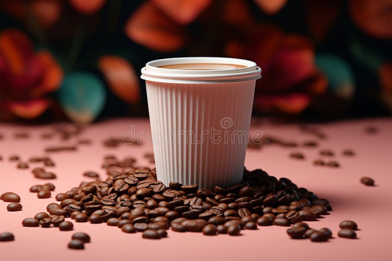 Java Journey a Coffee Cup Resting on Beans, Pastel Setting Stock ... Java Journey a Coffee Cup Resting on Beans, Pastel Setting Stock ...