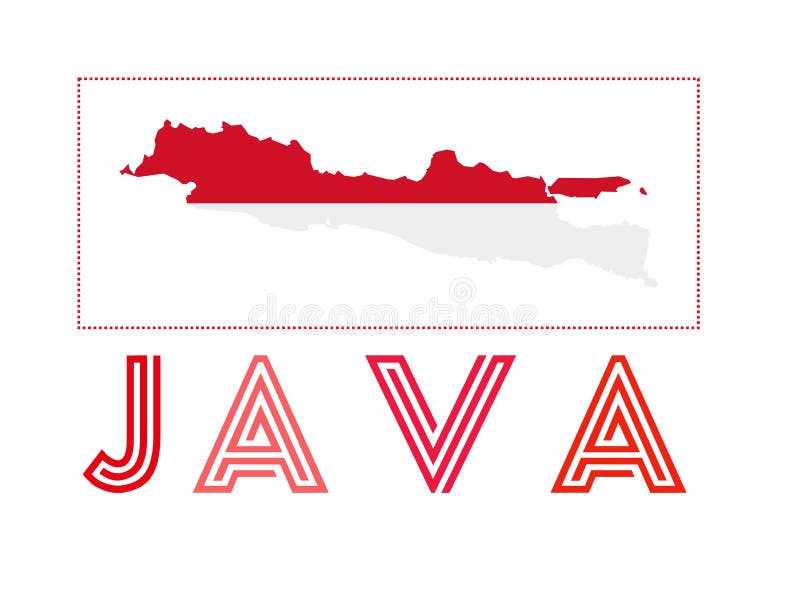Java Logo. Map of Java with Island Name and Flag. Stock Vector ...