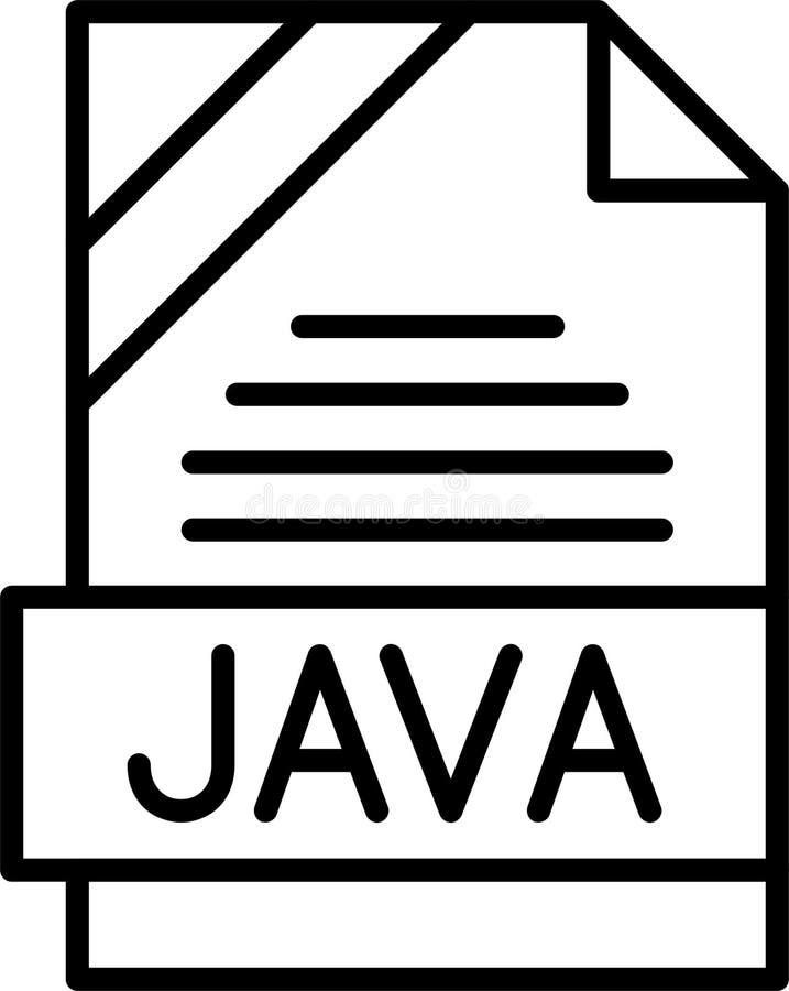 JAVA Outline Vector Icon stock vector. Illustration of programming - 388820211