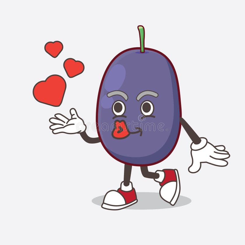 Angry Plum Mascot Cartoon Style Stock Vector - Illustration of emotion ...