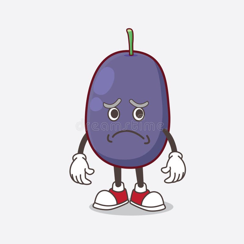 Afraid Plum Mascot Cartoon Style Stock Vector - Illustration of frozen ...