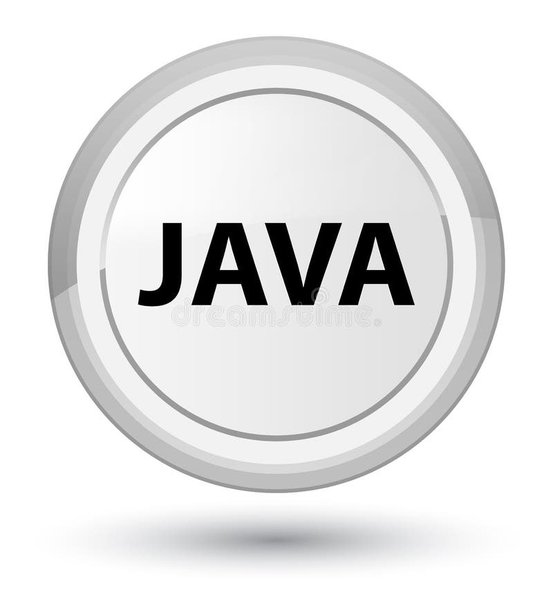 Java Prime White Round Button Stock Illustration - Illustration of word ...