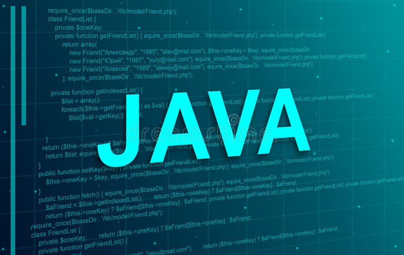 Java Programming Code Abstract Technology Background Computer Software Coding 3d Stock
